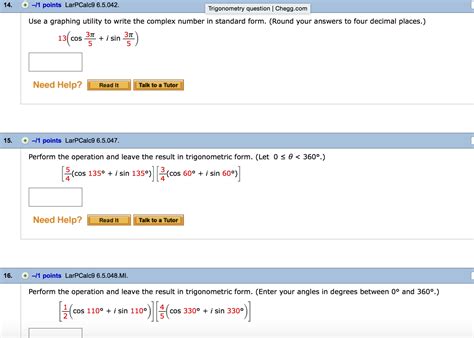 Solved Use A Graphing Utility To Write The Complex Number In Chegg