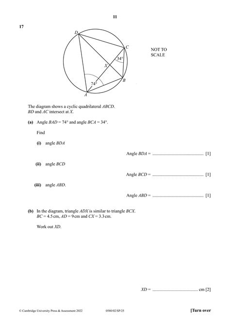 Cambridge Igcse 0580 Mathematics Specimen Paper 2 For Examination From