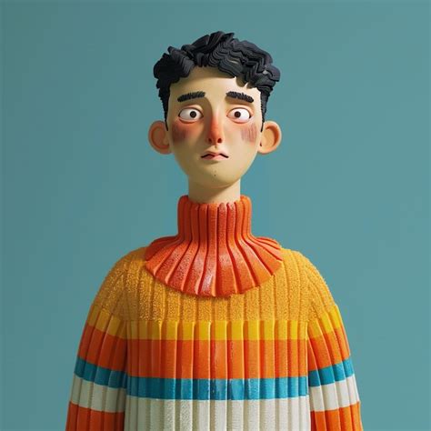 A Model Of A Man Wearing A Sweater With A Colorful Sweater On It Premium Ai Generated Image