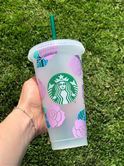 Starbucks Cold Cup Gift Idea Floral Monogrammed Tumbler Custom