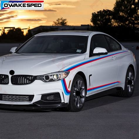 Tricolor Stripes Performance Car Waist Lines Sticker Door Side Decal