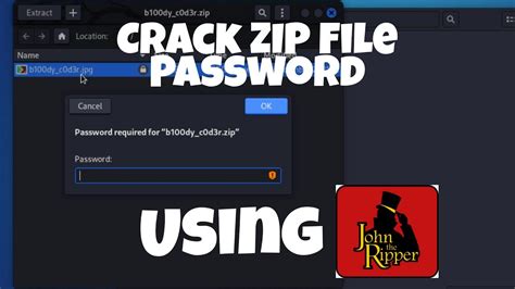 How To Crack Zip File Password Using John The Ripper Youtube
