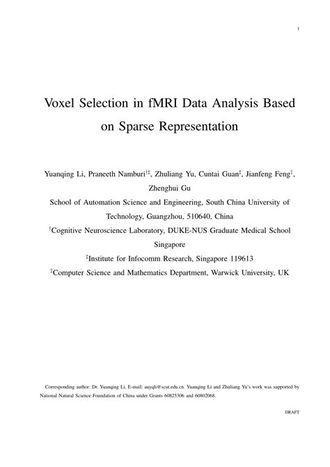 Pdf Voxel Selection In Fmri Data Analysis Based On Sparse Representation
