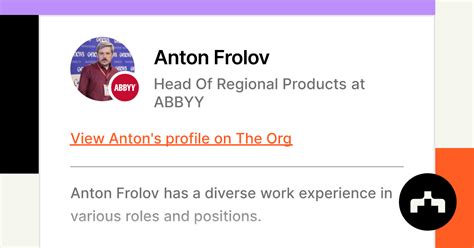 Anton Frolov Head Of Regional Products At Abbyy The Org