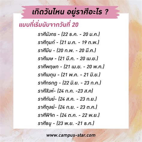 เกิดวันไหน อยู่ราศีอะไร 12 ราศีมีอะไรบ้าง Zodiac จักรราศี
