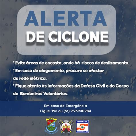 Alerta De Ciclone Prefeitura Municipal De Três Coroas