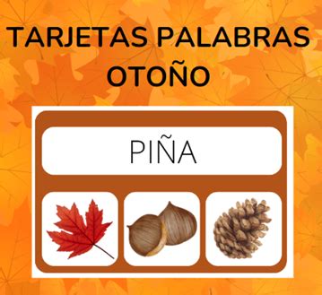 Profes Papel Tijera Tarjetas palabras otoño
