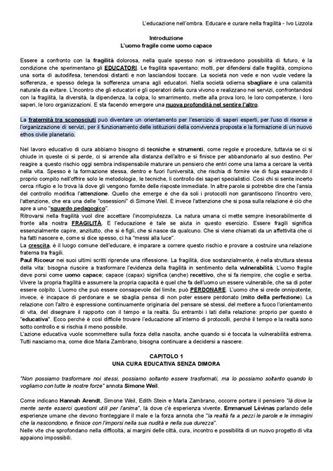 Leducazione Nellombra Educare E Curare Nella Fragilità Di Ivo