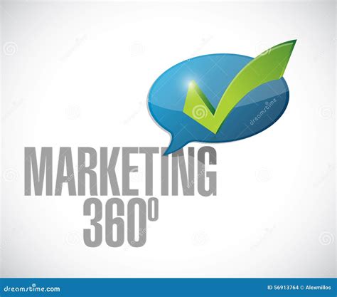 Marketing 360 Check Mark Message Illustration Stock Illustration