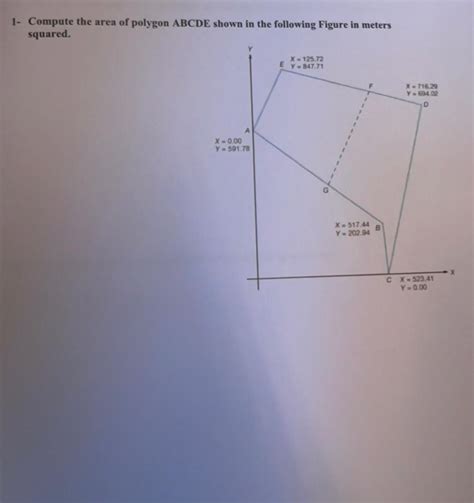Solved 1 ﻿compute The Area Of Polygon Abcde Shown In The