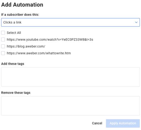 How Do I Add A Link Clicked Automation To My Broadcast Aweber