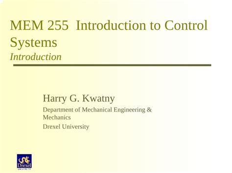 Pdf Mem 255 Introduction To Control Systems Dokumentips
