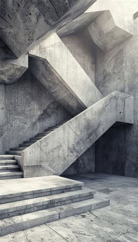 Stunning Geometric Staircase In Bold Industrial Architecture Showcasing Contemporary Urban