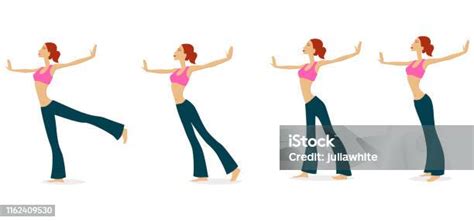 플라스틱 운동 및 체조 팔을 뻗은 소녀는 유연성과 균형을 훈련합니다 벡터 이미지입니다 춤에 대한 스톡 벡터 아트 및 기타 이미지 춤 모션 실루엣 Istock