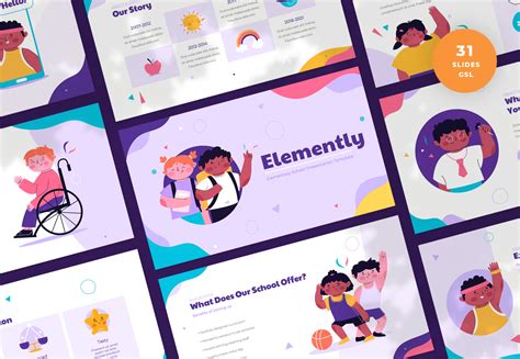 Elementary School Google Slides Presentation Template Graphue