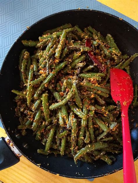 Green Beans Masala Fry Indian Curry Recipe Indian Beans Recipe