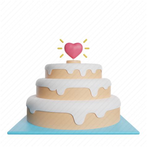 Cake Love Front Heart 3d Illustration Download On Iconfinder