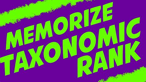 How To Memorize Taxonomy