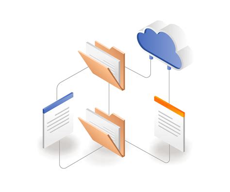 Cloud Server Data Network In Isometric Illustration 4689087 Vector Art