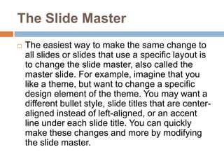 Lesson Using The Slide Master Ppt
