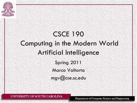 Ppt Csce Computing In The Modern World Artificial Intelligence