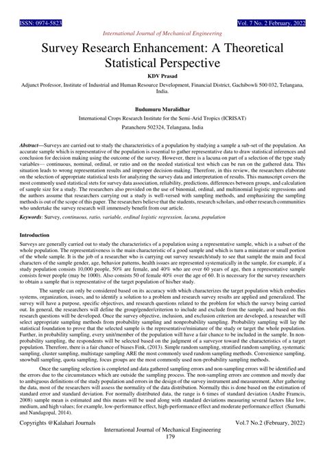 Pdf Survey Research Enhancement A Theoretical Statistical Perspective