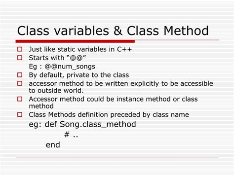 Ppt Ruby Programming Essentials Classes Objects And Variables
