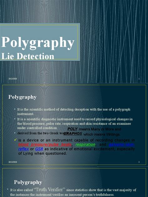 An In Depth Exploration Of Polygraphy Understanding Lie Detection