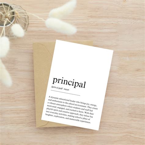 Principal Definition Printable Card School Principal T Principal
