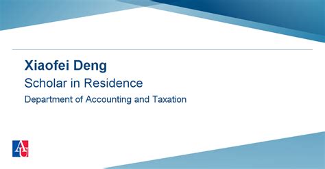 Faculty Profile Xiaofei Deng American University Washington Dc