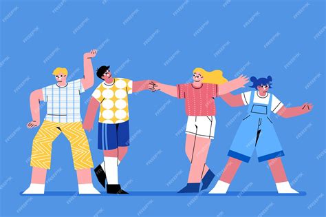 Premium Vector Hand Drawn Dancing People Illustration