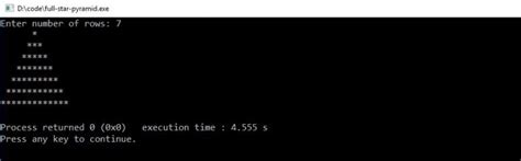 C Program To Print Star Pyramid Patterns Source Code