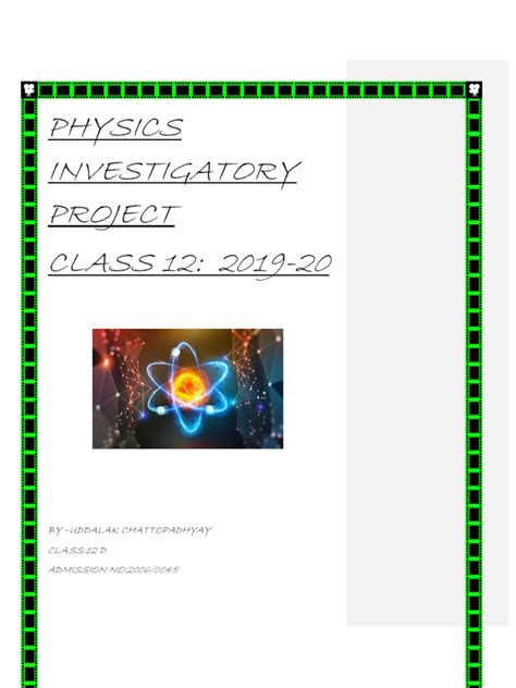 Physics Project File 2019 For Cbse Class 12 Board Practicals Pdf