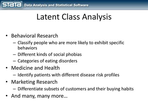 Ppt Latent Class Analysis Using Stata Powerpoint Presentation Free