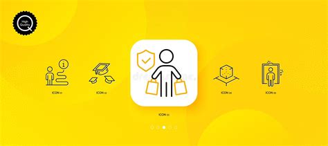 Augmented Reality Support And Elevator Minimal Line Icons For Web Application Printing