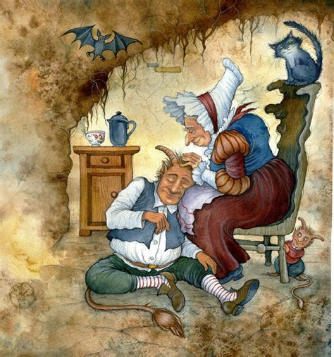 Иллюстрация Сказки Браьев Гримм в стиле книжная графика