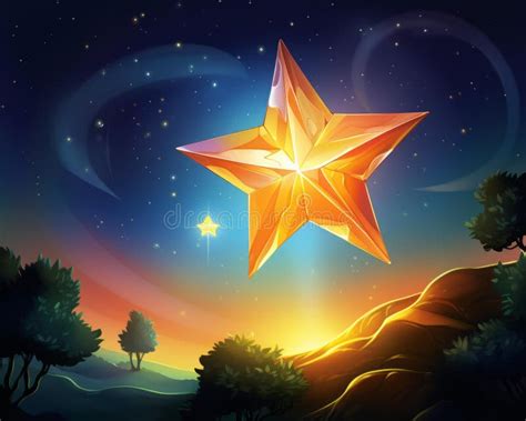 An Illustration Of A Star In The Night Sky Stock Illustration