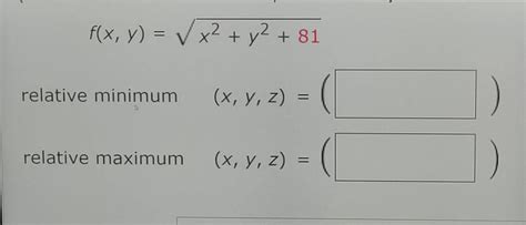 Solved Identify Any Extrema Of The Function By Recognizing