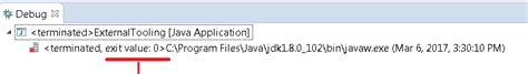Exit Code Of Java Program Running Inside Of The Eclipse Ide Stack Overflow