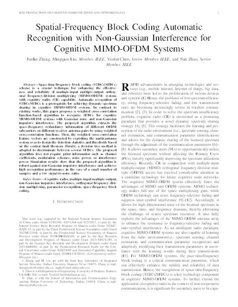 Spatial Frequency Block Coding Automatic Recognition With Non Gaussian Interference For