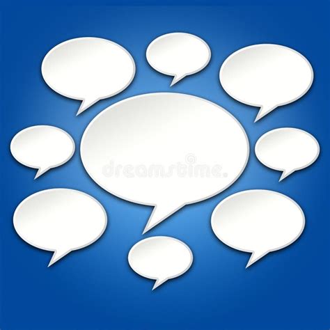 Chat Bubbles Conversation On Blue 3d Background Stock Illustration