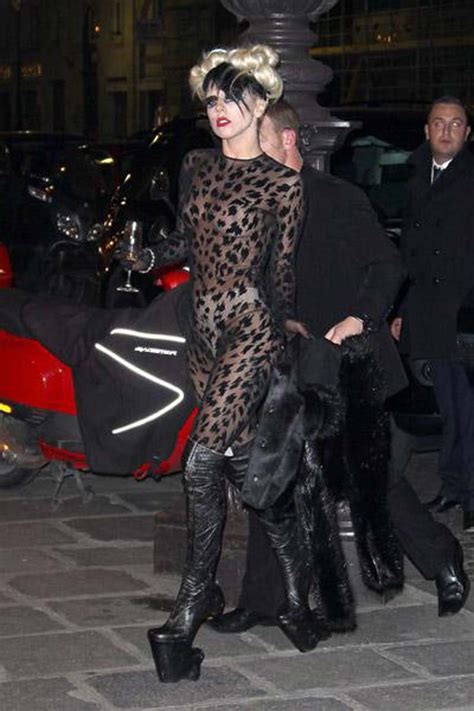 Lady Gaga Showing Panties And Her Tits In See Thru Dress Paparazzi