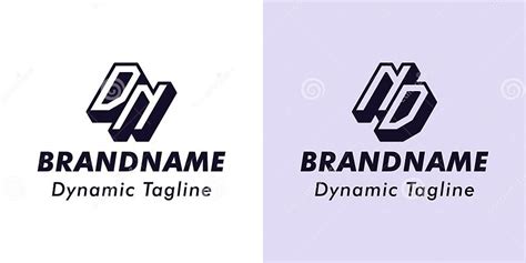 Letters Dn And Nd 3d Monogram Logo Suitable For Business With Dn Or Nd Initials Stock Vector