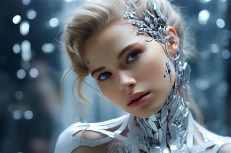 Premium Photo Ai Bot Female With Short Hair And Ethereal Beauty