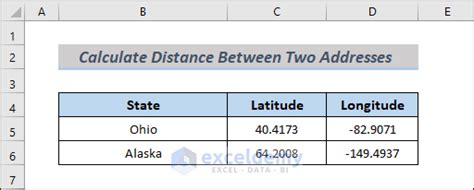 how to calculate distance between two addresses in excel 3 ways