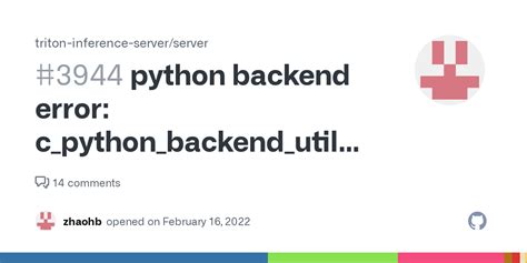 Python Backend Error Cpythonbackendutilstritonmodelexception