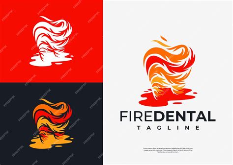 Premium Vector Illustrative Fire Dental Logo Design Template