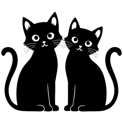 귀여운 고양이 터 일러스트레이션 세트 프리미엄 벡터