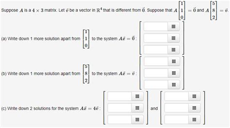 Solved Suppose A Is A 4×3 Matrix Let V Be A Vector In R4