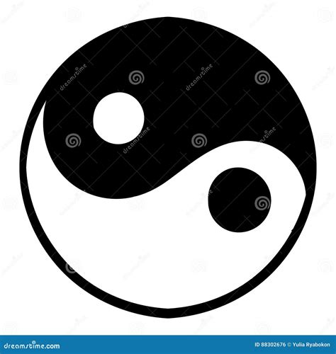 Ying Yang Icon Icon Cartoon Stock Vector Illustration Of Abstract